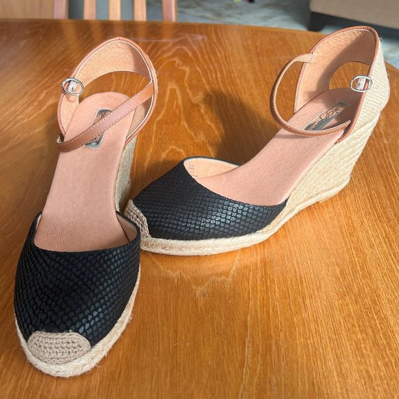 Halogen | Shoes | Halogen Hasandralea Espadrille Wedges Black 95m ...